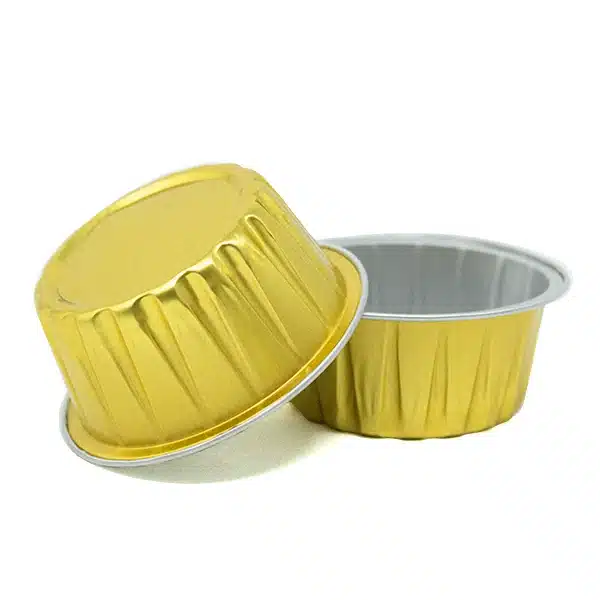 Mini Gold Bakeable Creme Brulee 2oz Aluminum Cups